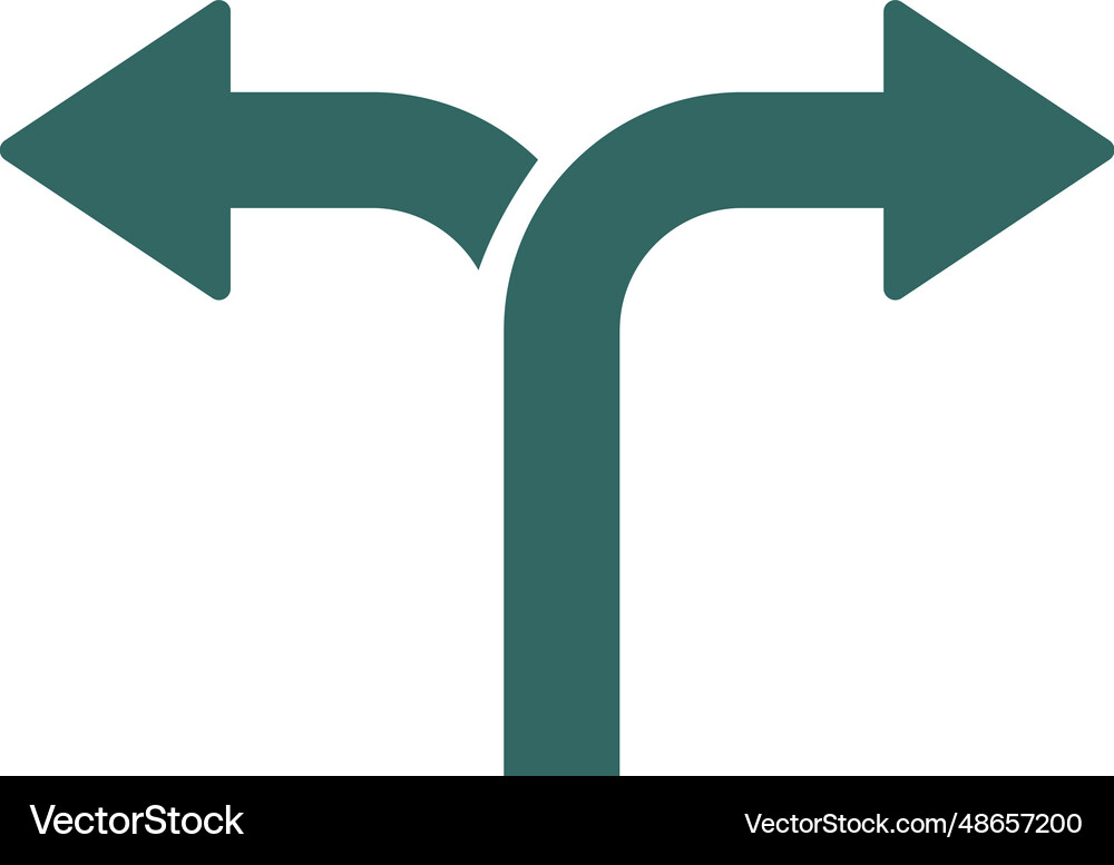 Left and right choice colorful arrows opposite Vector Image