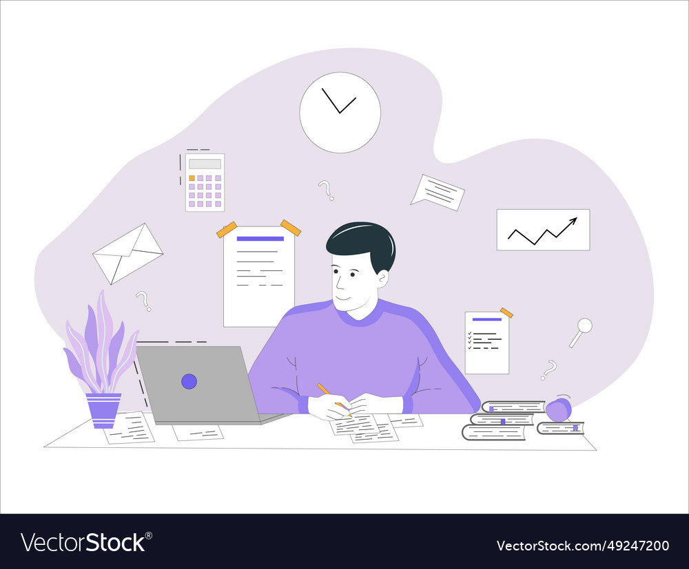Multitasking business efficiency overload Vector Image
