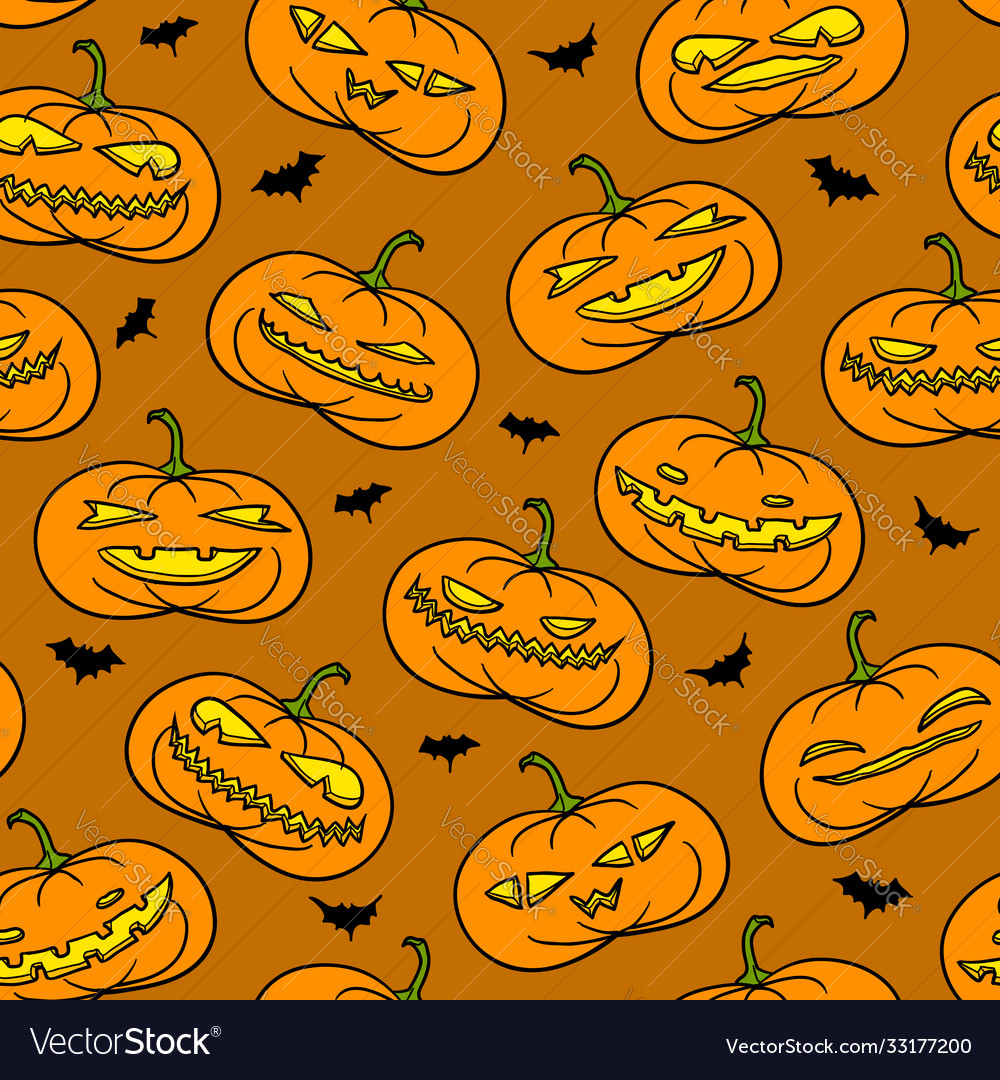 Pumpkins pattern Royalty Free Vector Image - VectorStock