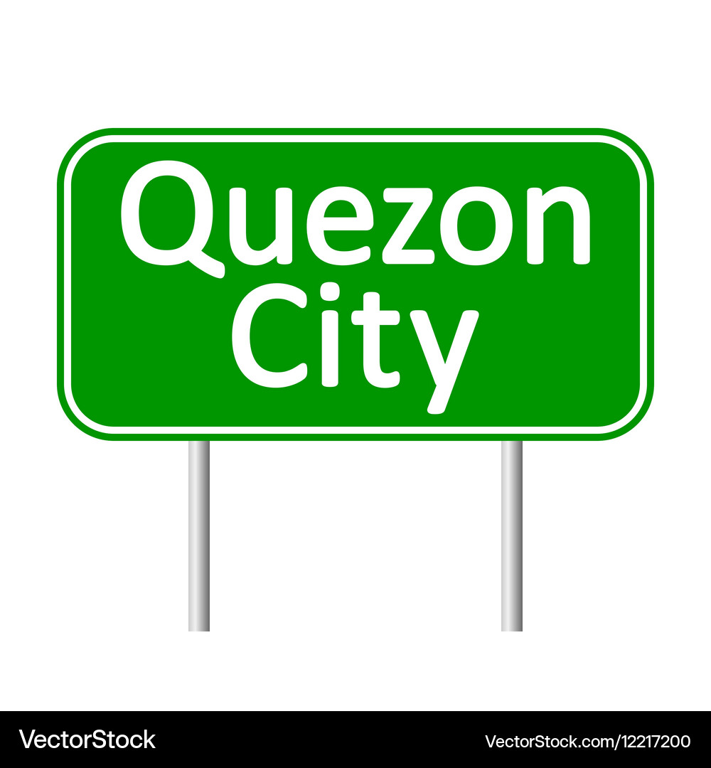 Quezon city road sign Royalty Free Vector Image