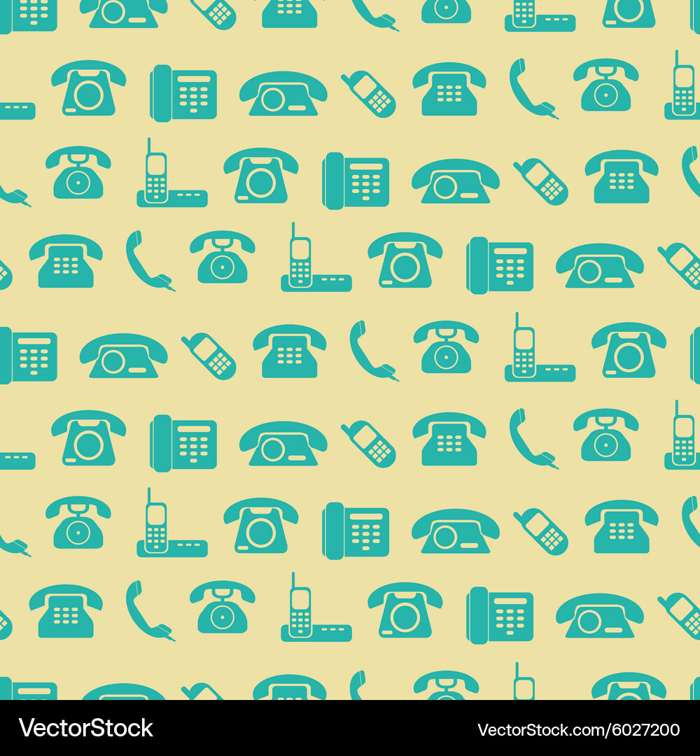 Seamless background with telephone icons Vector Image
