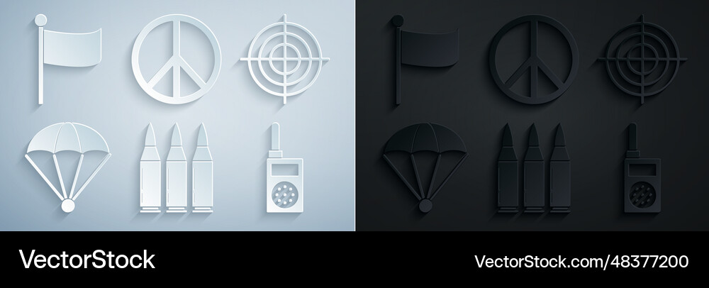 Set bullet target sport for shooting competition Vector Image