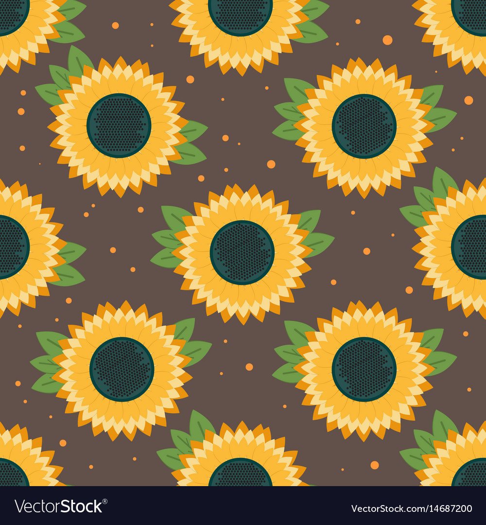 Sunflower seamless pattern Royalty Free Vector Image