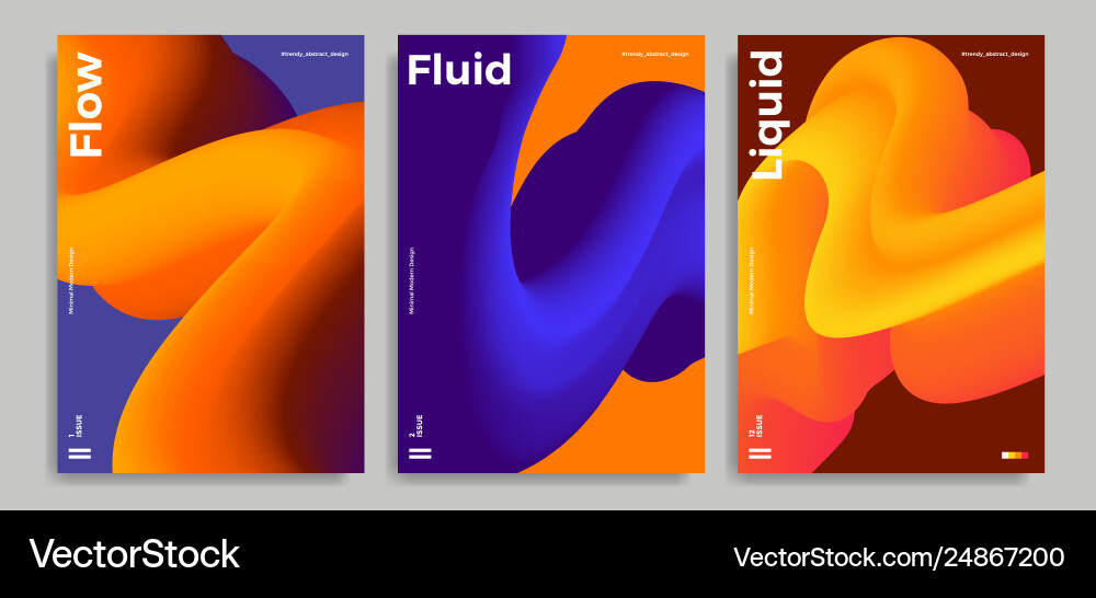 Trendy design templates with 3d flow shapes Vector Image