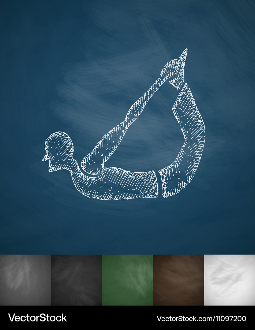 Yoga asana icon hand drawn Royalty Free Vector Image