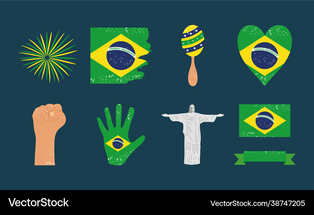 Brazilian symbols design Royalty Free Vector Image