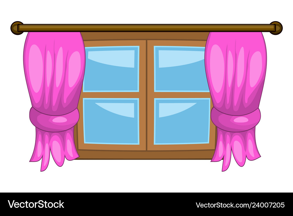 Cartoon window with curtains symbol icon design Vector Image