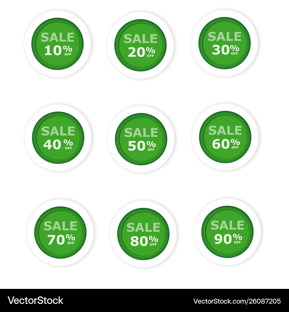 Circular paper labels green discount Royalty Free Vector