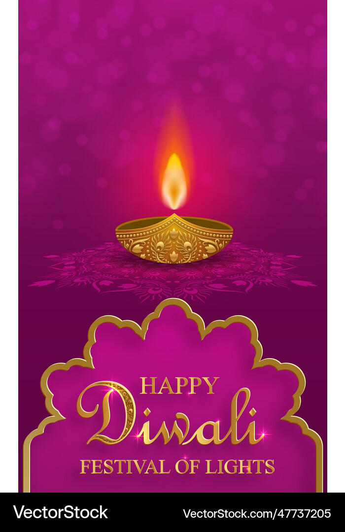 Diwali pink 21024 Royalty Free Vector Image - VectorStock