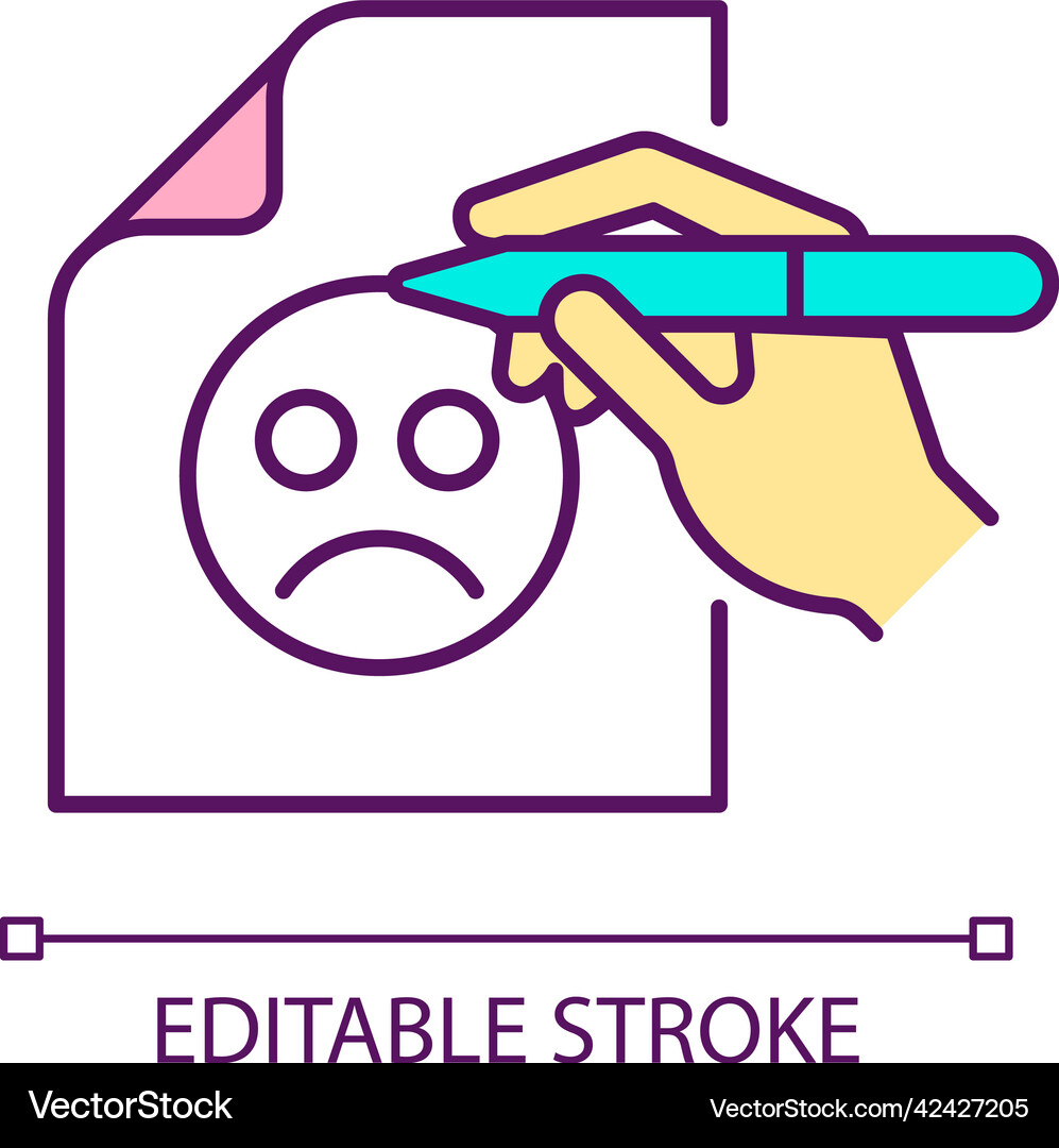 Drawing emotion rgb color icon Royalty Free Vector Image