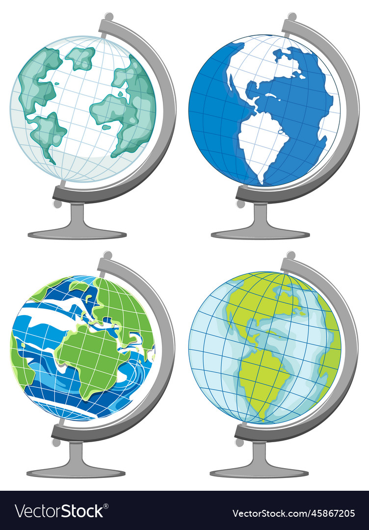 Earth globe planets collection Royalty Free Vector Image Earth globe planets collection Royalty Free Vector Image