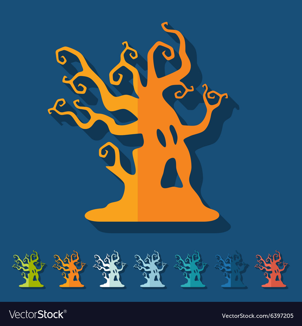 Flat design tree Royalty Free Vector Image - VectorStock