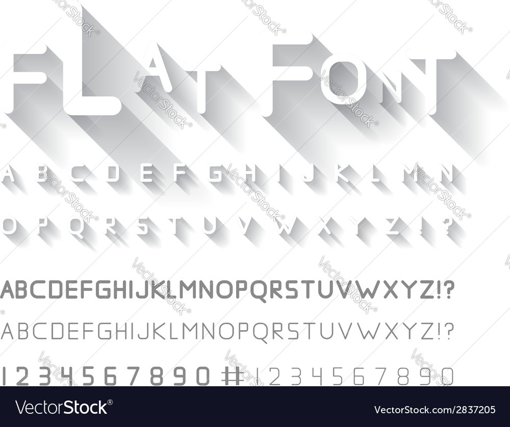 Flat font Royalty Free Vector Image - VectorStock