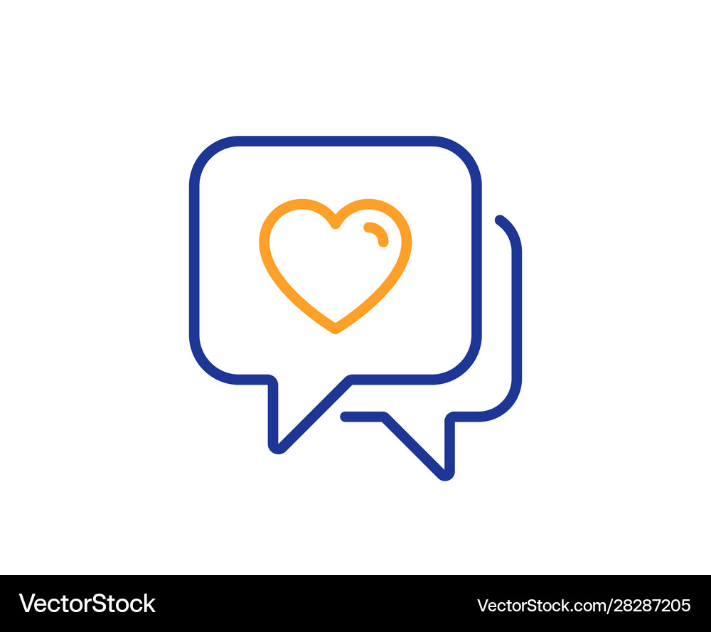 Heart line icon love chat sign Royalty Free Vector Image