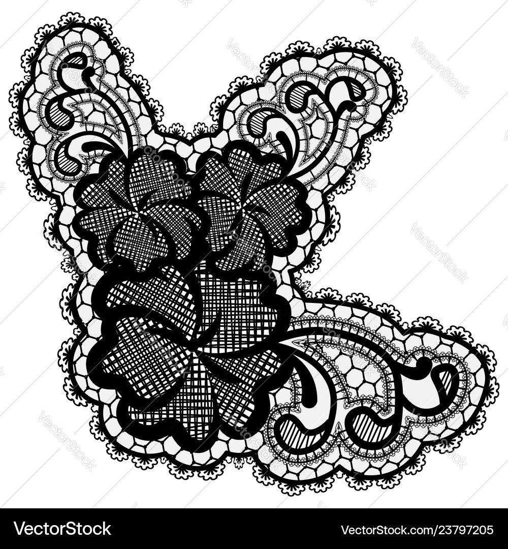 Luxury single lace flower isolated on light Vector Image