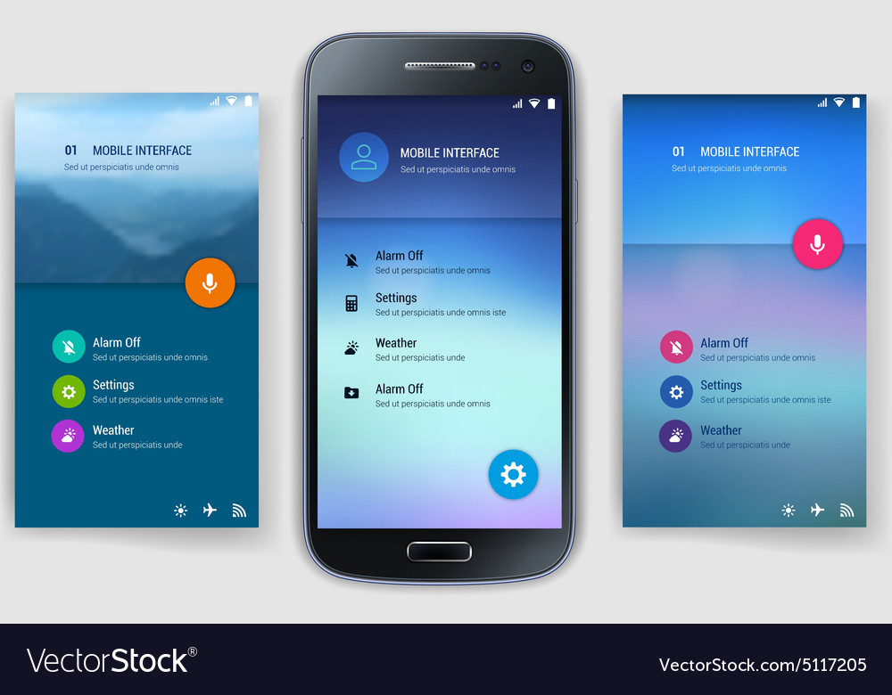 Modern user interface screen template for mobile Vector Image