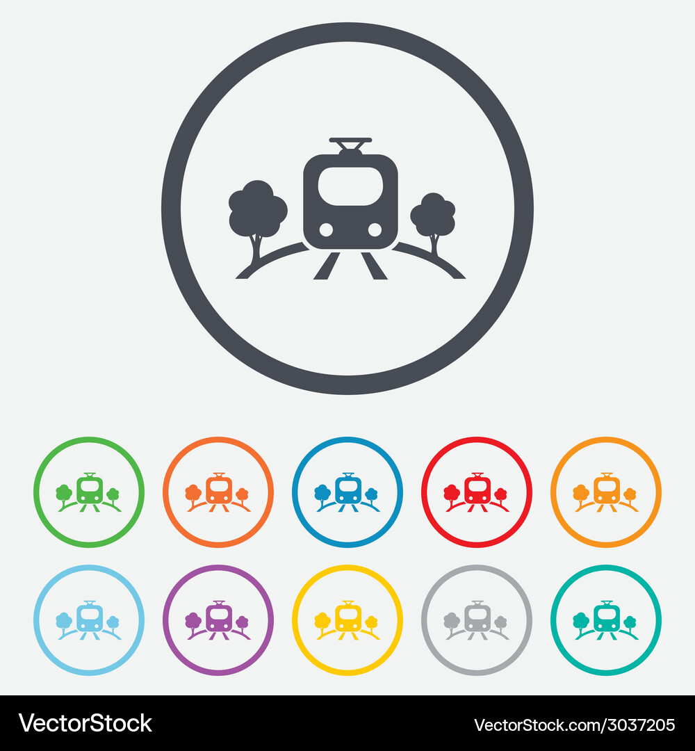 Overground sign icon metro train symbol Royalty Free Vector