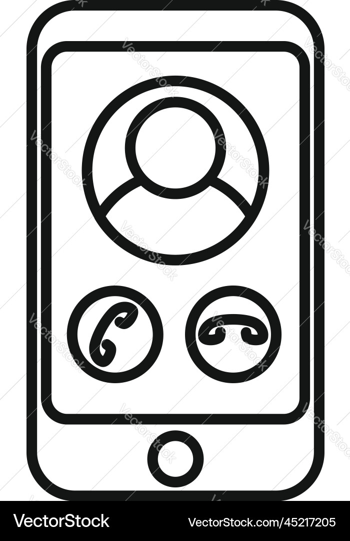 Phone call icon outline online smart Royalty Free Vector