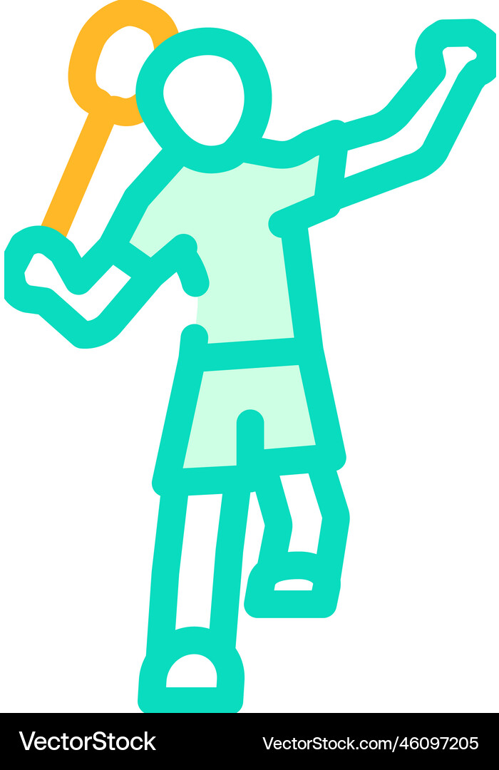 Player badminton color icon Royalty Free Vector Image
