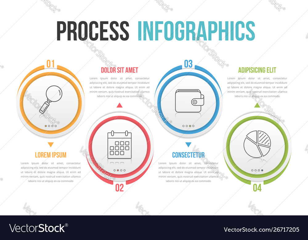 Process infographics Royalty Free Vector Image