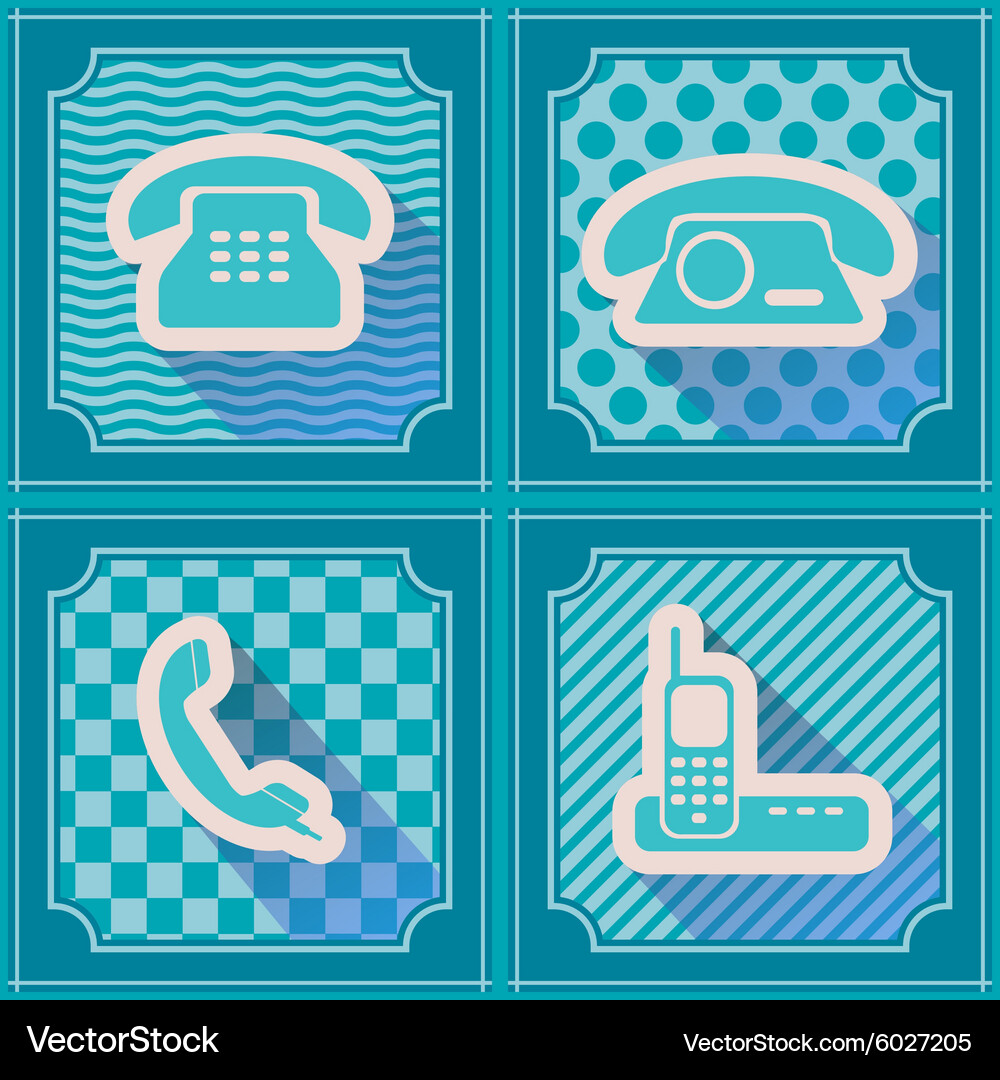Seamless background with telephone icons Vector Image