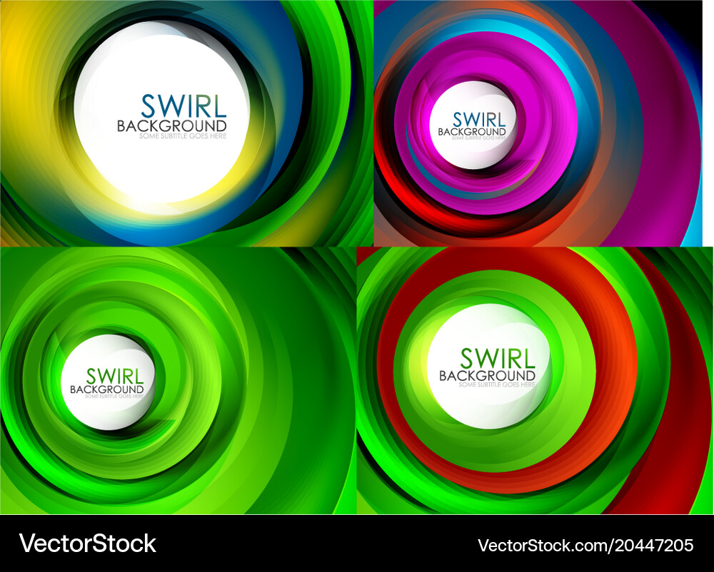 Set spiral background geometric swirl Royalty Free Vector