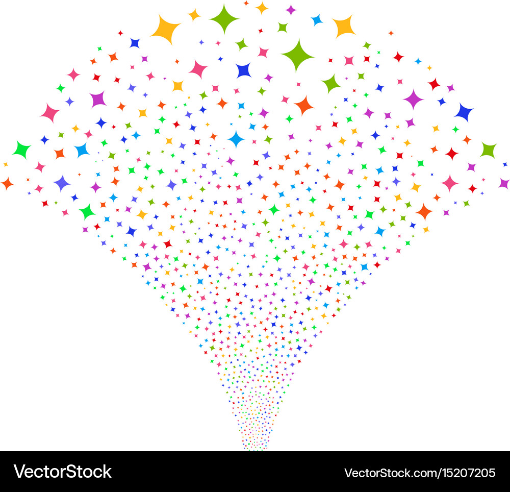 Sparcle star fountain stream Royalty Free Vector Image