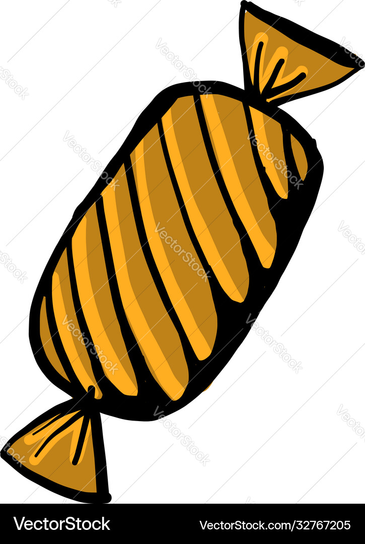 Sweet yellow candy on white background Royalty Free Vector