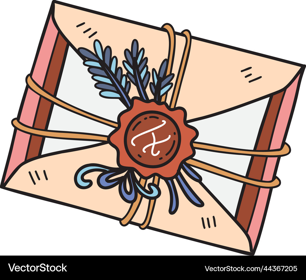 Vintage postcard with wax seal Royalty Free Vector Image