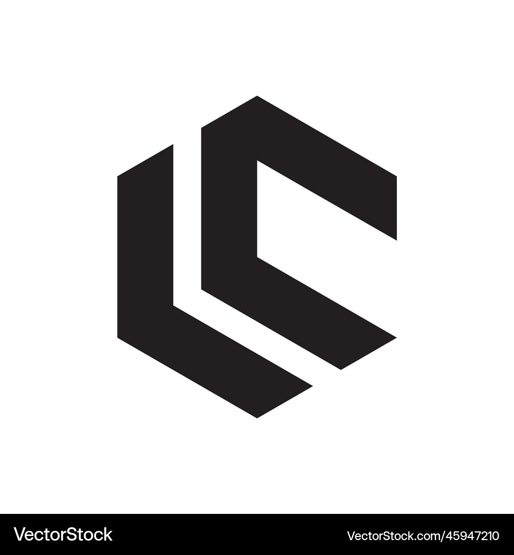 Abstract letter lc logo design on white background