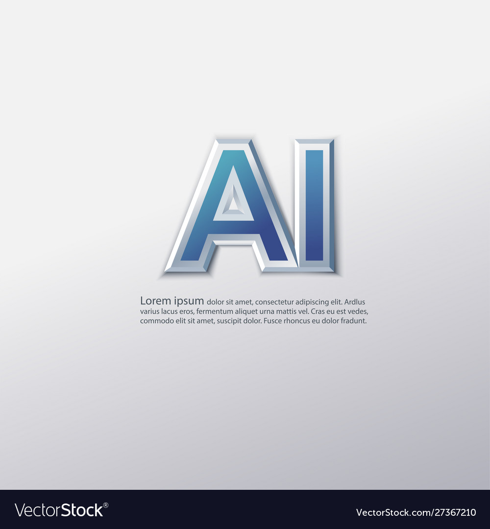 Ai artificial intelligence 3d letter text Vector Image