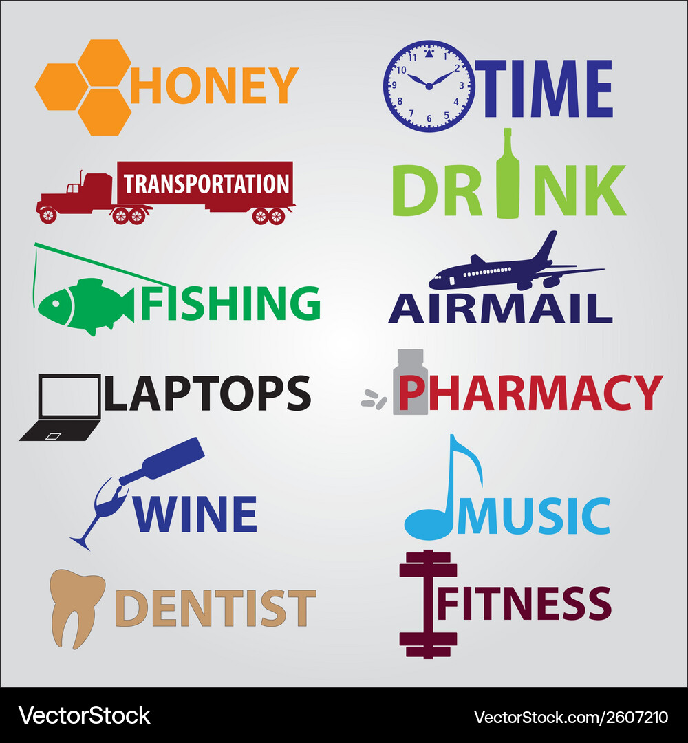 Business icons with text eps10 Royalty Free Vector Image