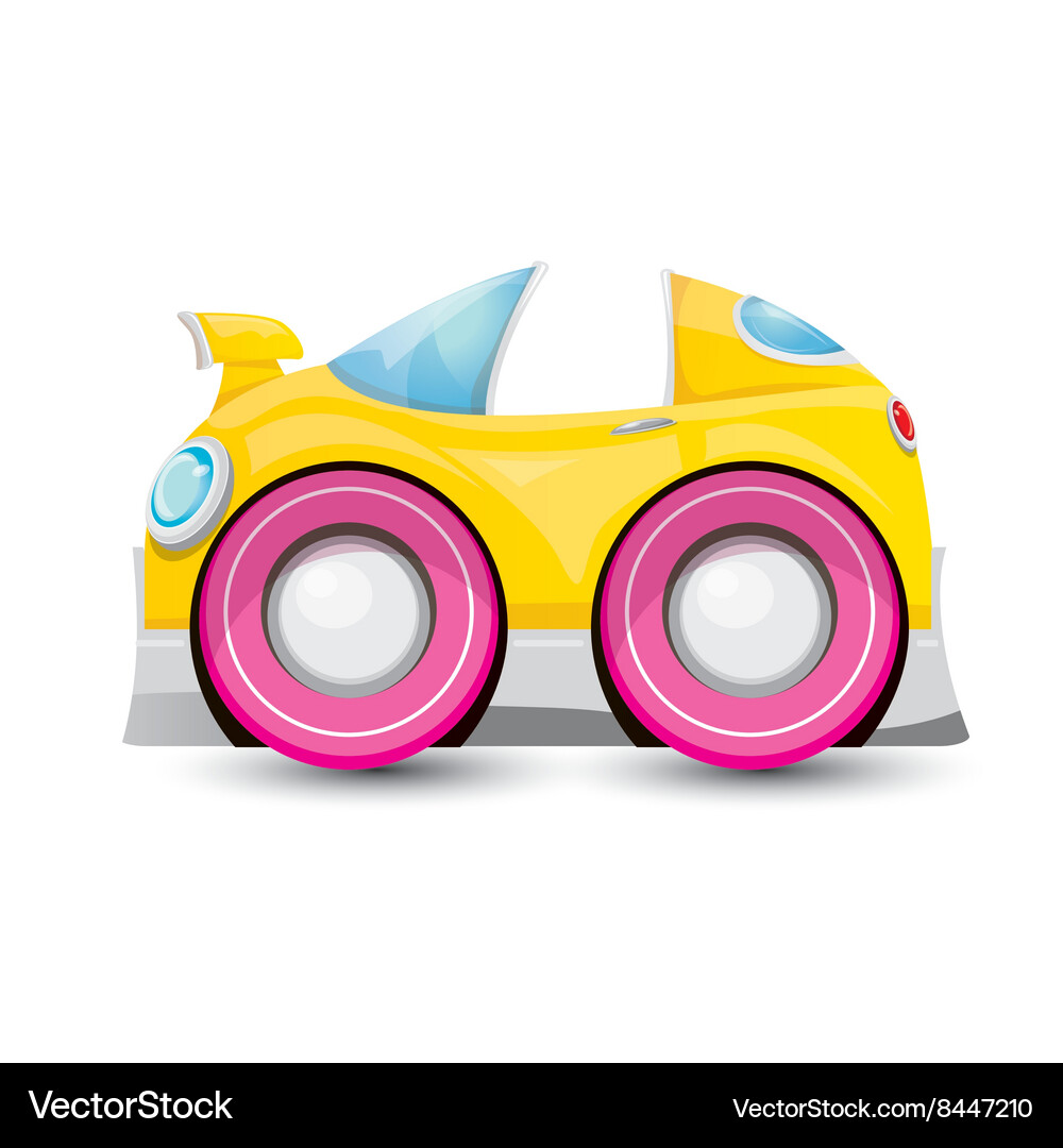 Cartoon orangecar isolated on white Royalty Free Vector