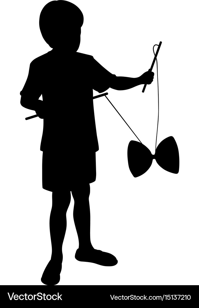 Child shade with a diabolo Royalty Free Vector Image