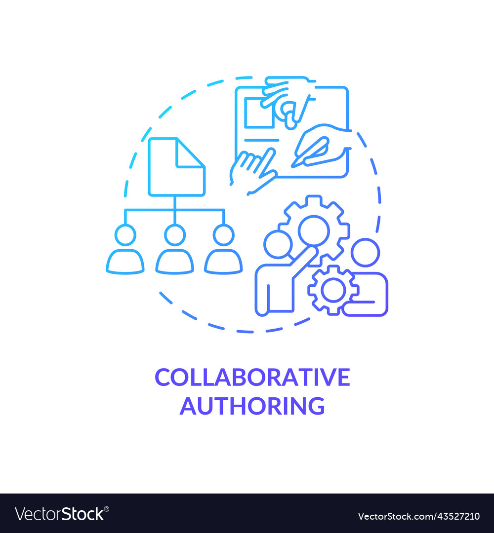 Collaborative authoring blue gradient concept icon Collaborative authoring blue gradient concept icon