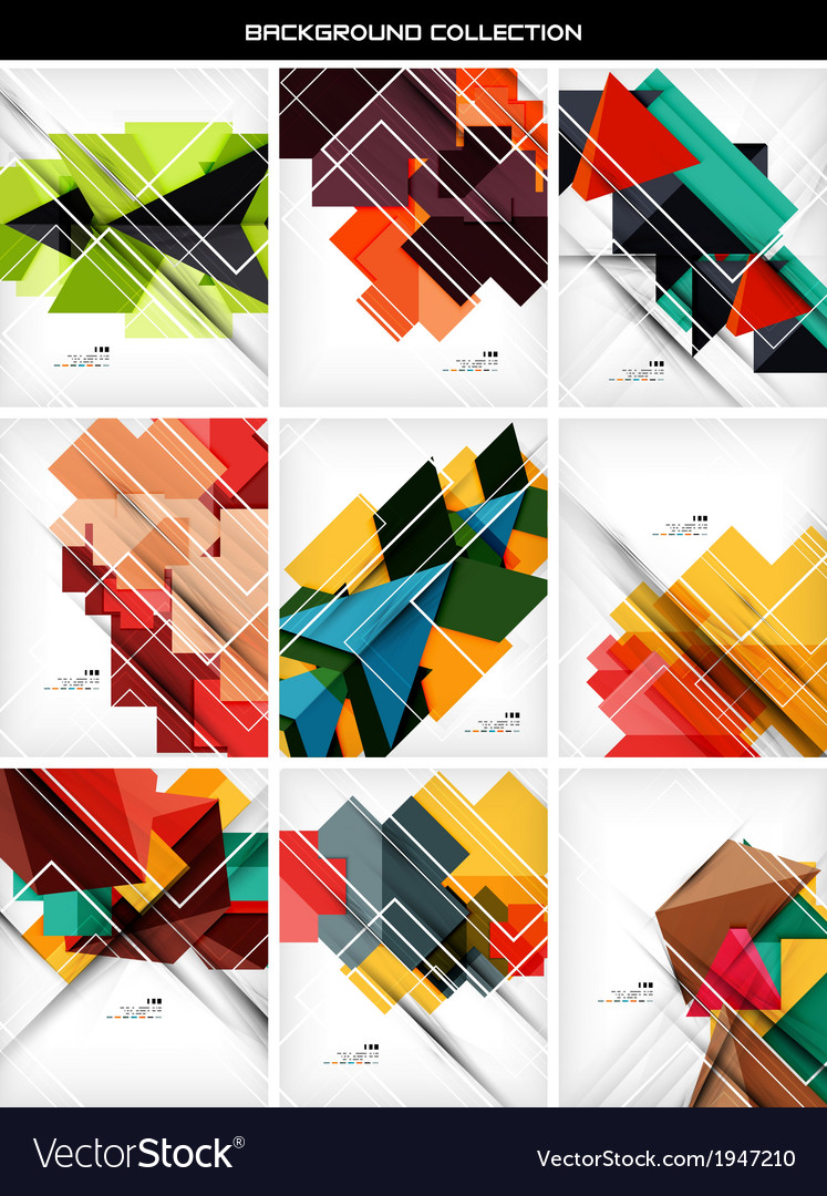 Collection of geometric shape abstract backgrounds