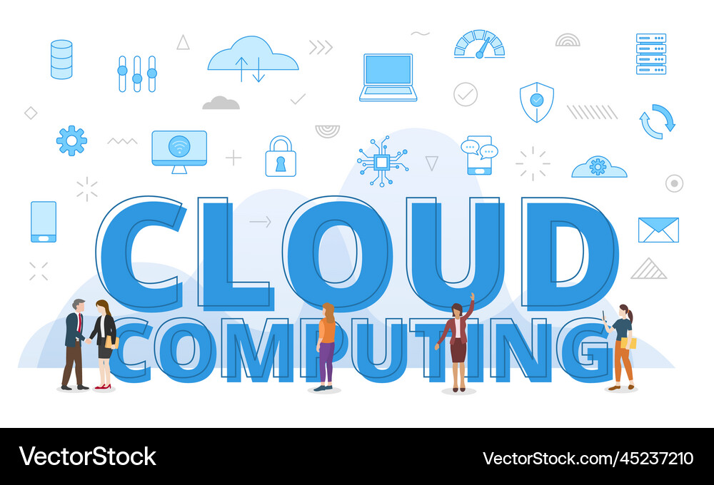 Concept with big words and people surrounded Vector Image
