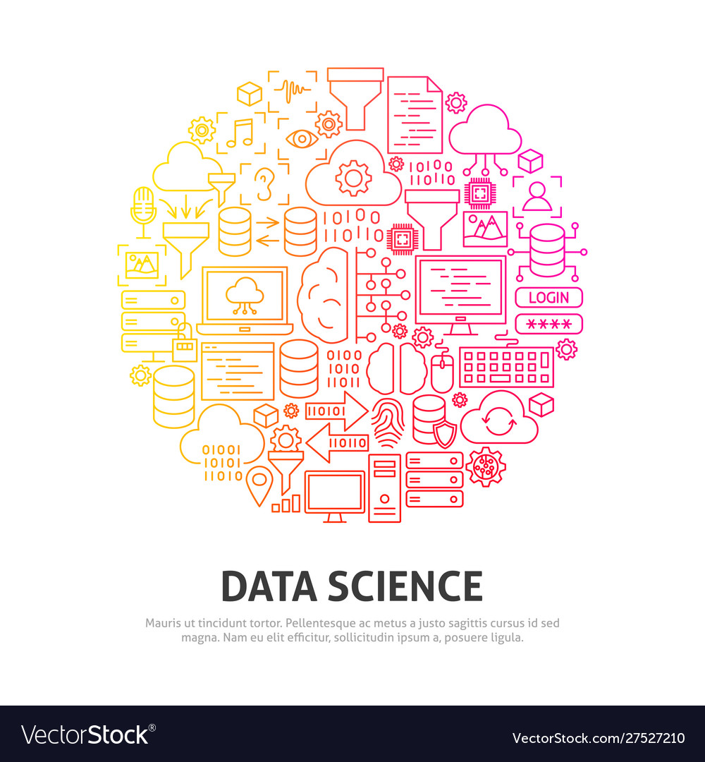 Data Science Circle Concept Royalty Free Vector Image