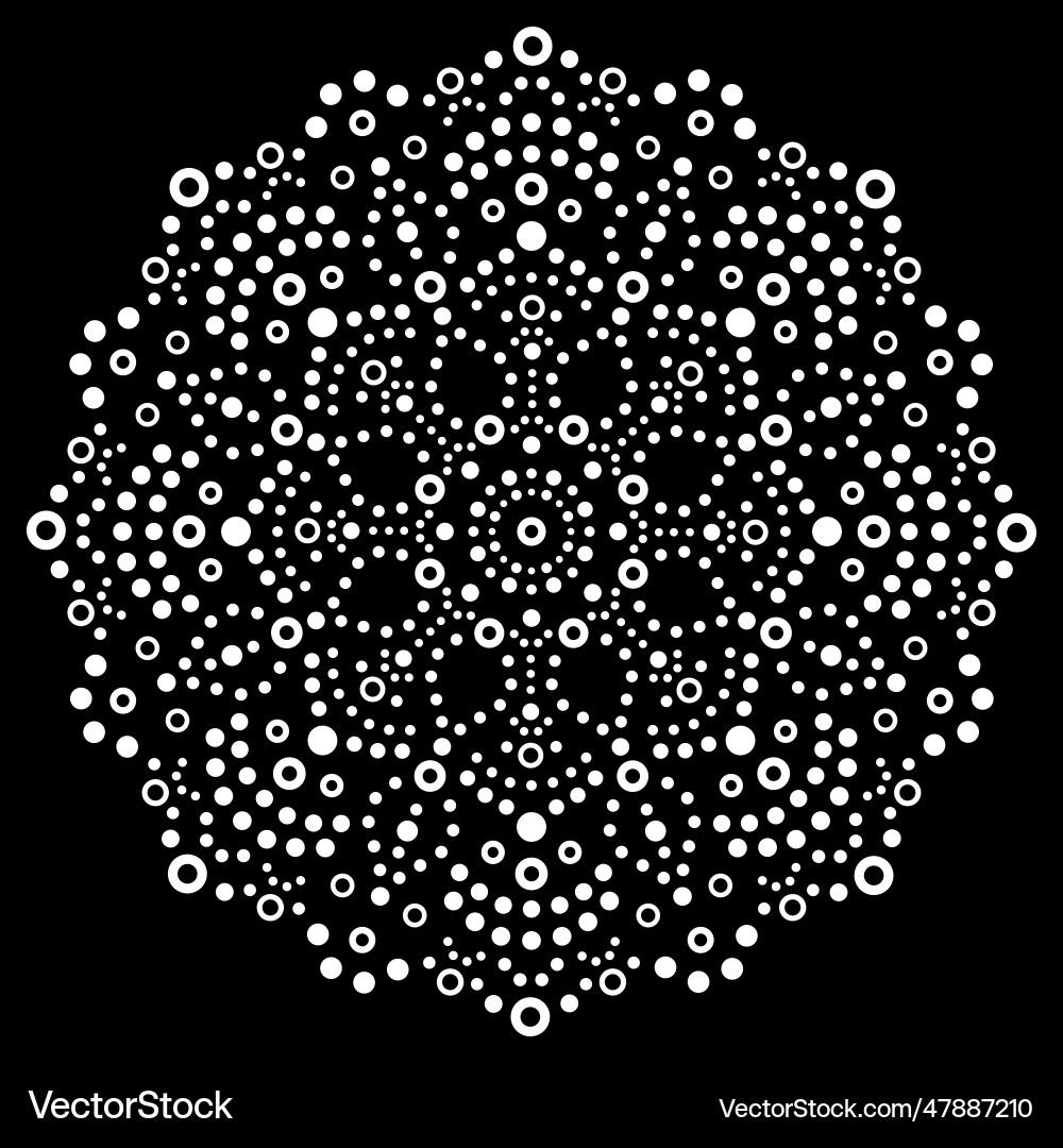 Dot art mandala design dot painting Royalty Free Vector