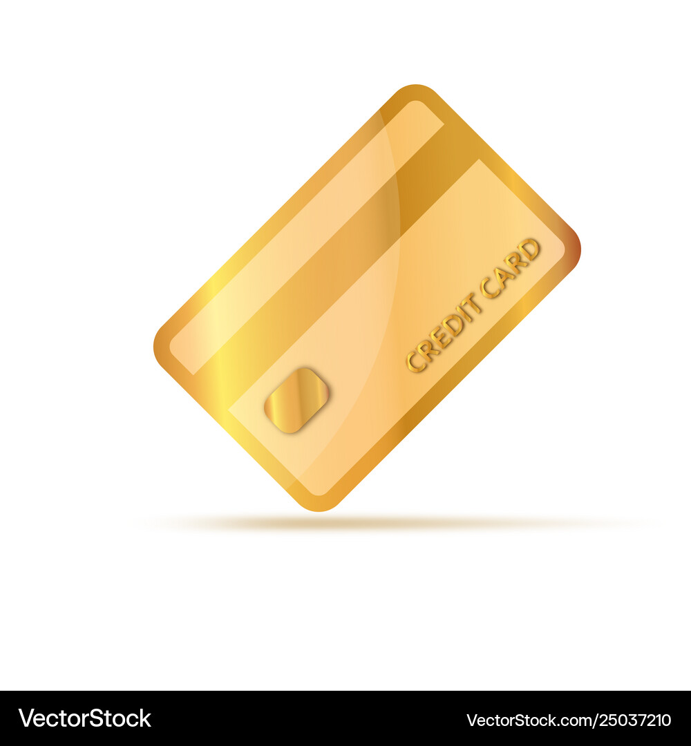 Gold credit card icon Royalty Free Vector Image
