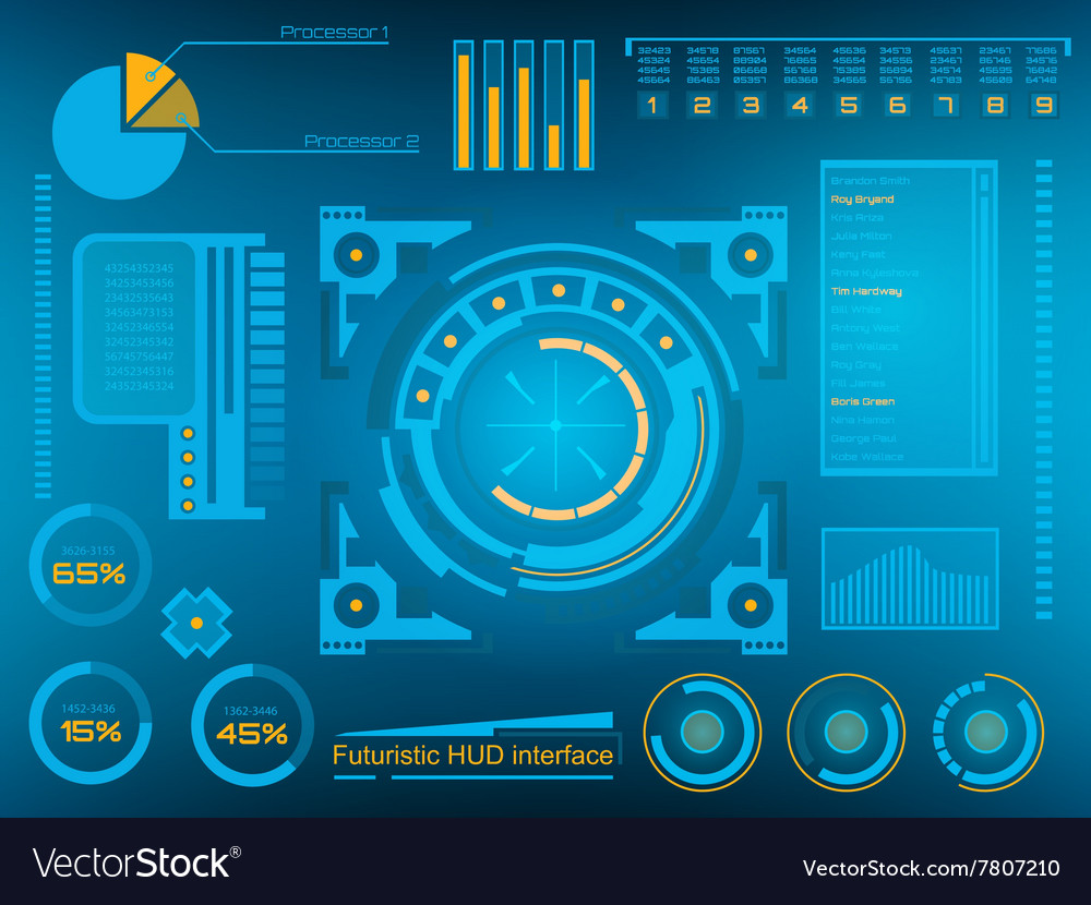 Graphic Touch User Interface Hud Royalty Free Vector Image