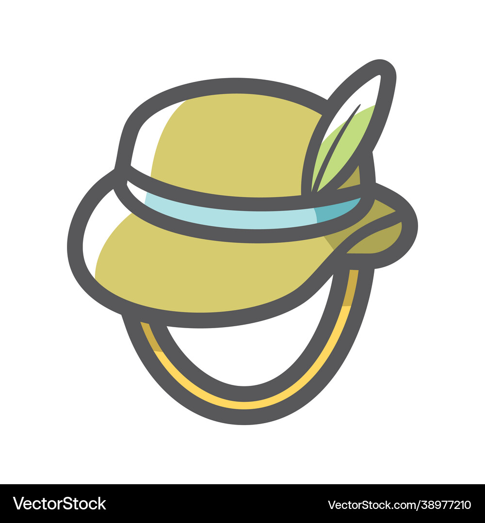 Hunting hat with feather icon cartoon Royalty Free Vector