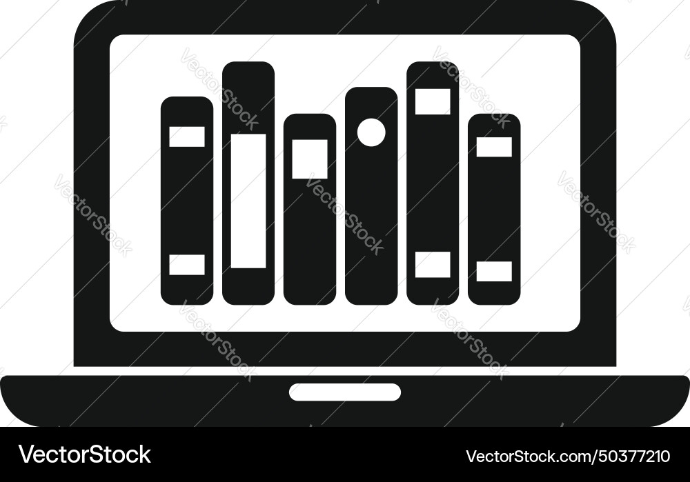 Laptop online library icon simple magazine Vector Image