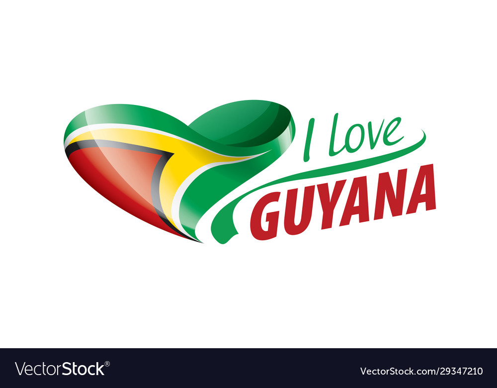 National flag guyana in shape Royalty Free Vector Image