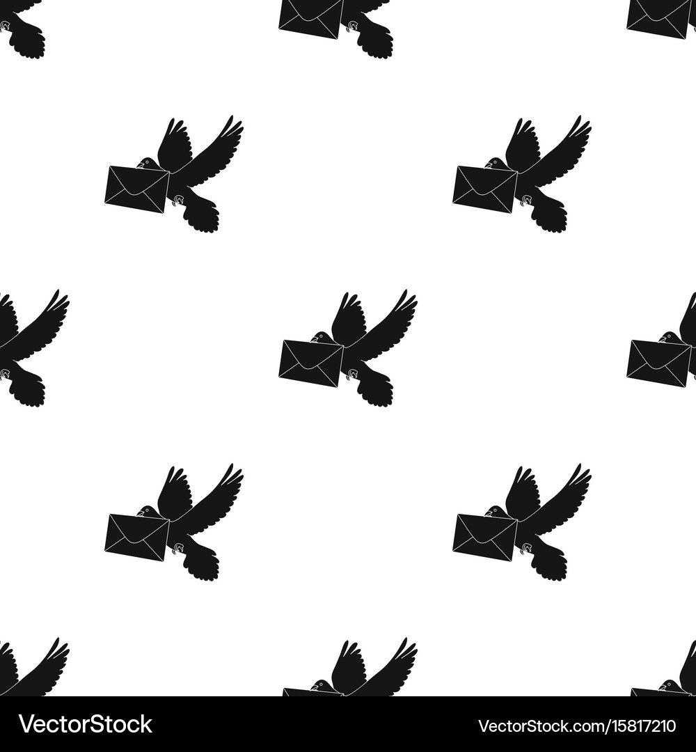 Post pigeonmail and postman single icon in black Vector Image
