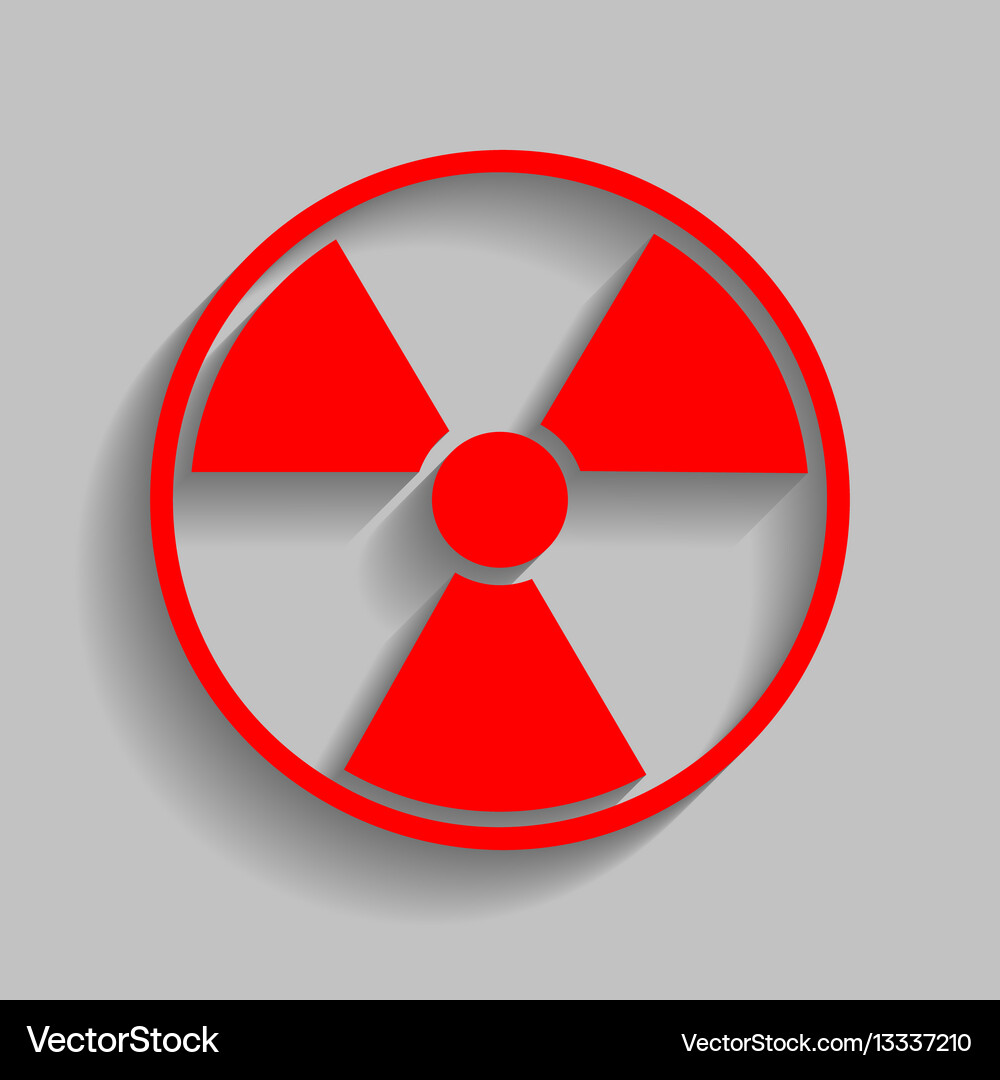Radiation round sign red icon with soft Royalty Free Vector