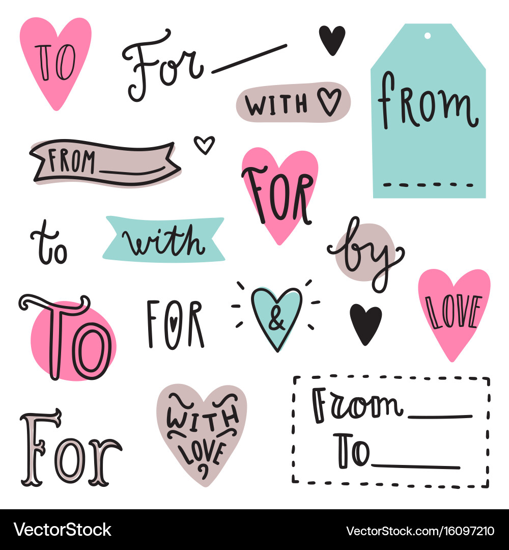 Set of hand drawn catchwords Royalty Free Vector Image