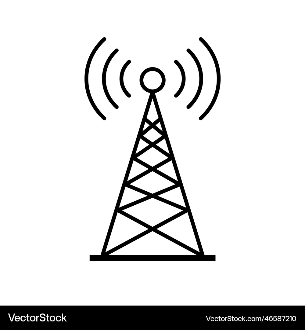 Simple radio tower icon or communication Vector Image