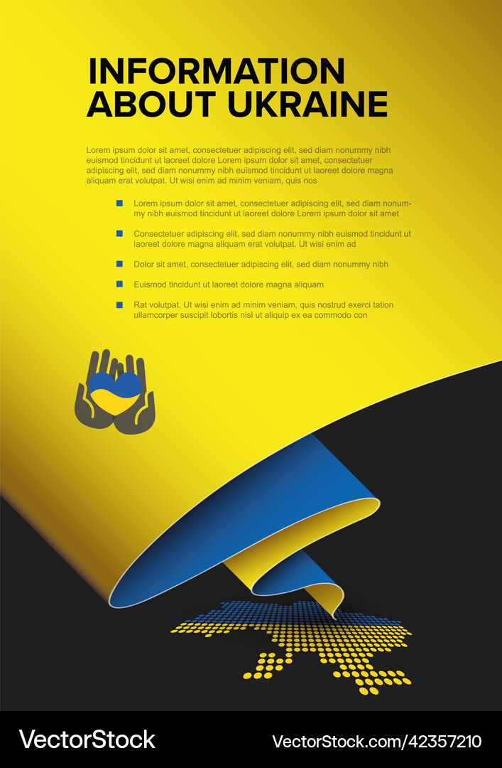 Ukraine information dark a4 vertical flyer poster Vector Image