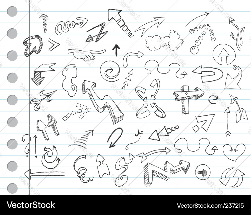Arrow doodles Royalty Free Vector Image - VectorStock